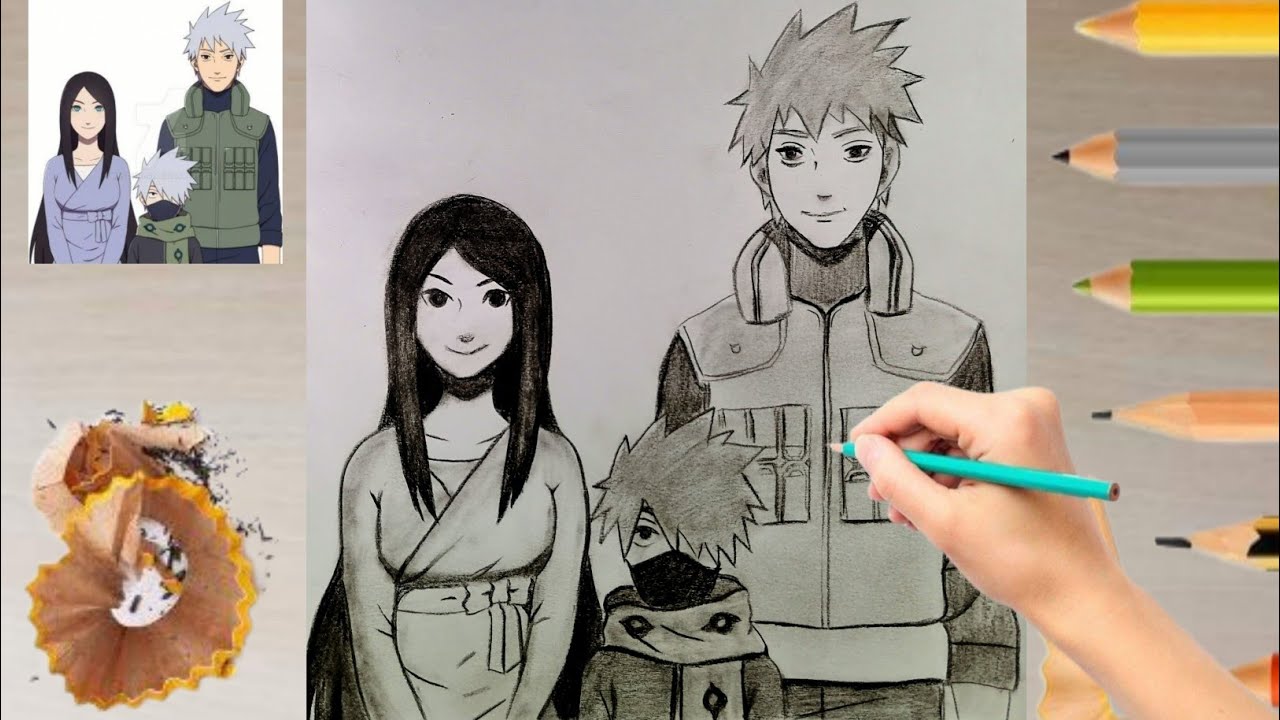How To Draw Kakashi family || Kakashi Drawing || How To draw kakashi ...