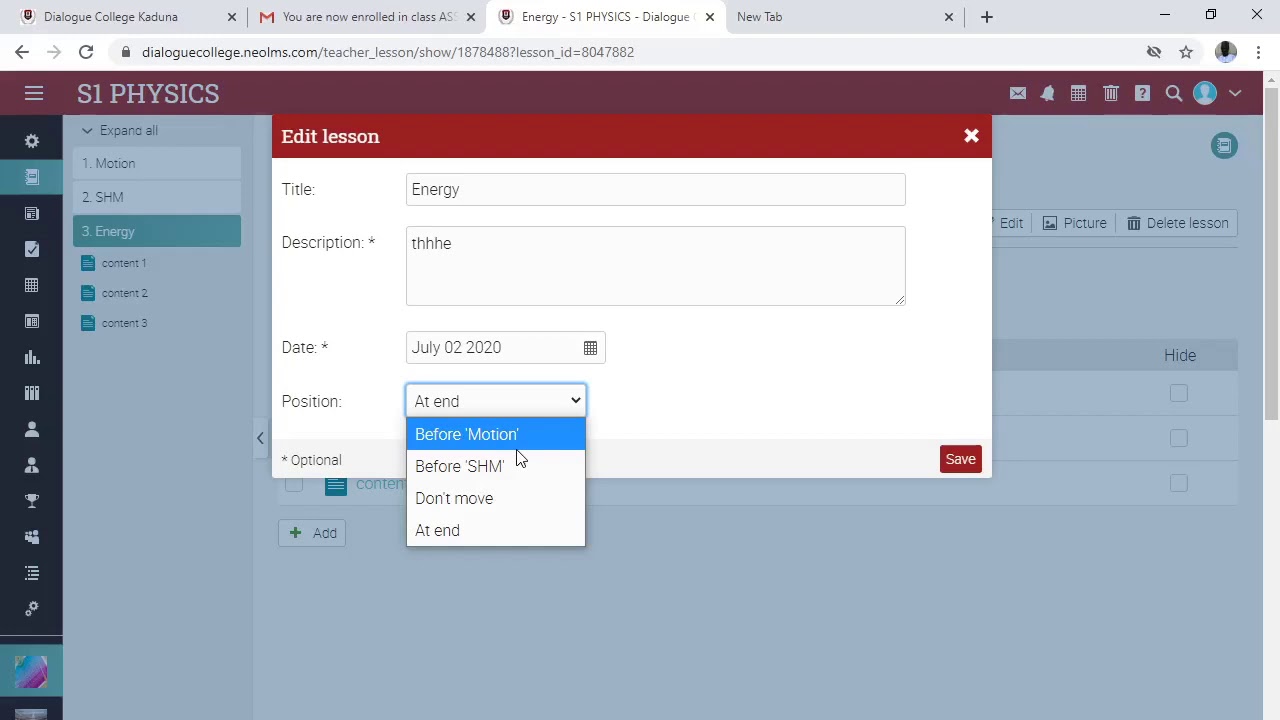 Lessons or contents reordering in NEO LMS - YouTube