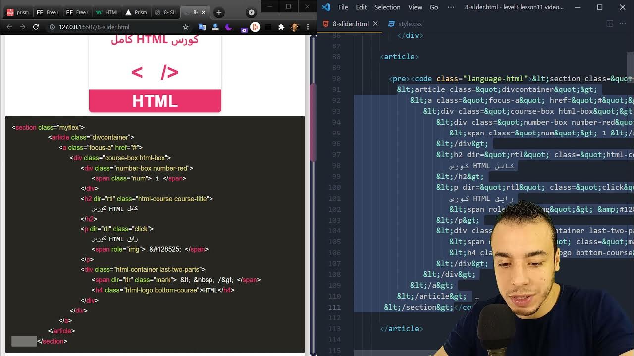 javascript projects level3 lesson11 v2 || Show code as code in your website - YouTube