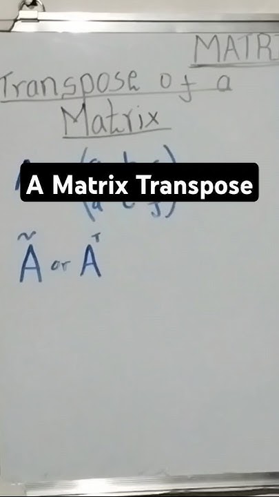 Transposing a matrix - YouTube