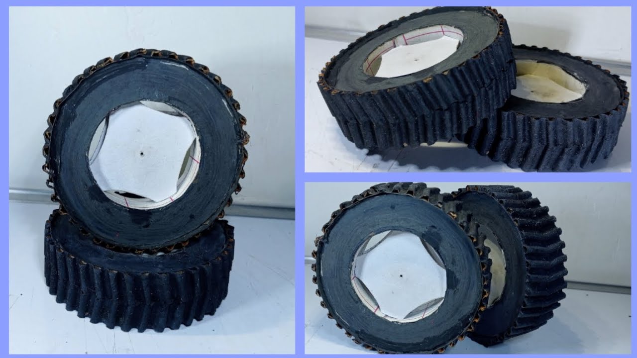 HOW TO MAKE JEEP TYRE WITH CARDBOARD | HOW TO MAKE PAPER CAR TYRE ...
