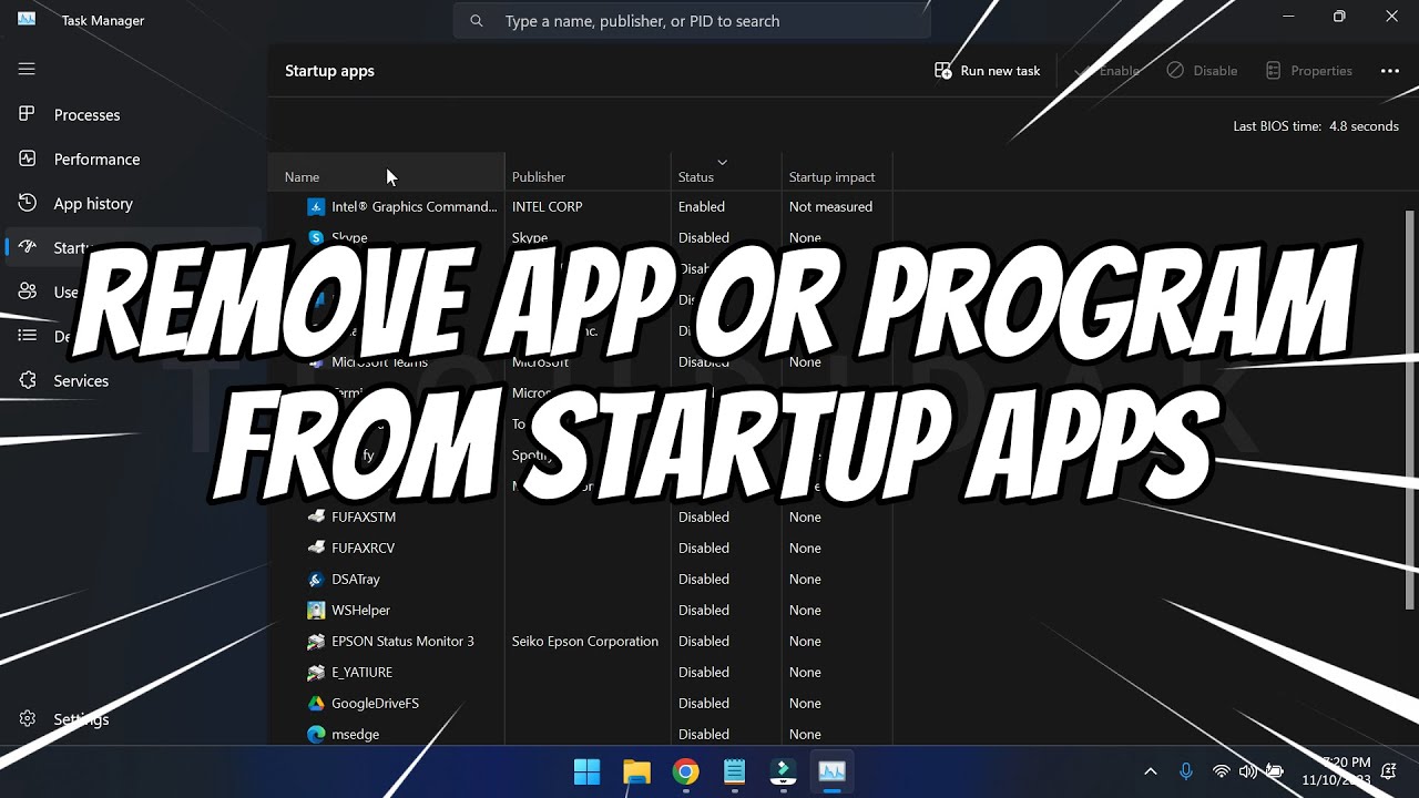 How to Remove App or Program From Startup Apps in Task Manager - YouTube