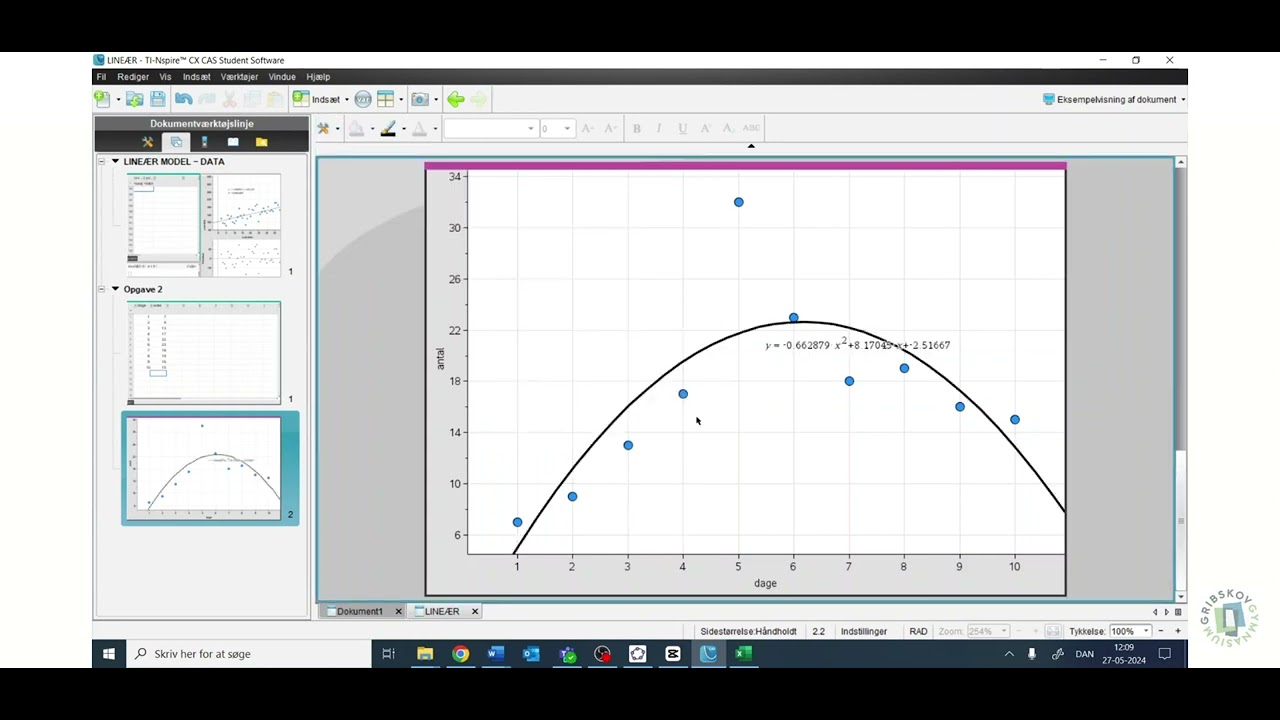 Nspire - Regression - YouTube