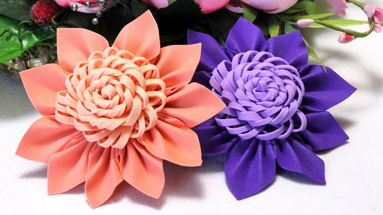 Easy and Beautiful Foam Sheet Flowers step-by-step - DIY Foam Sheet ...