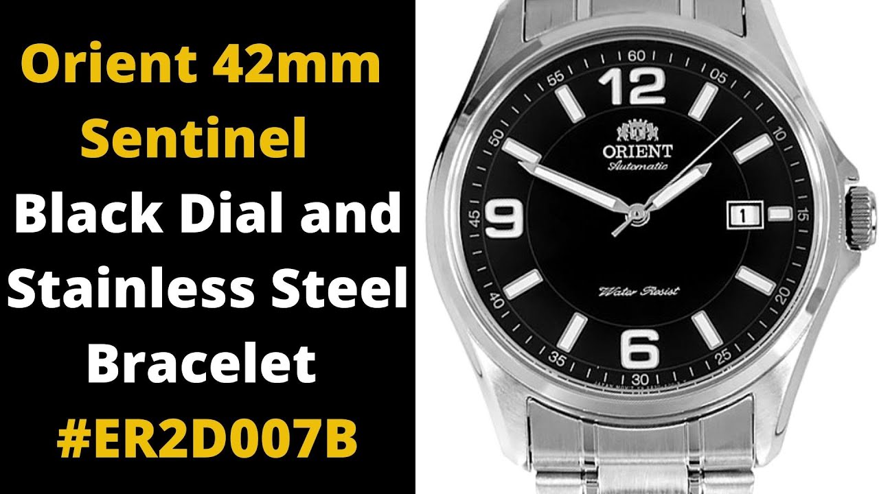 Orient 42mm Sentinel Automatic Watch with Black Dial and Stainless Steel Bracelet #ER2D007B ...