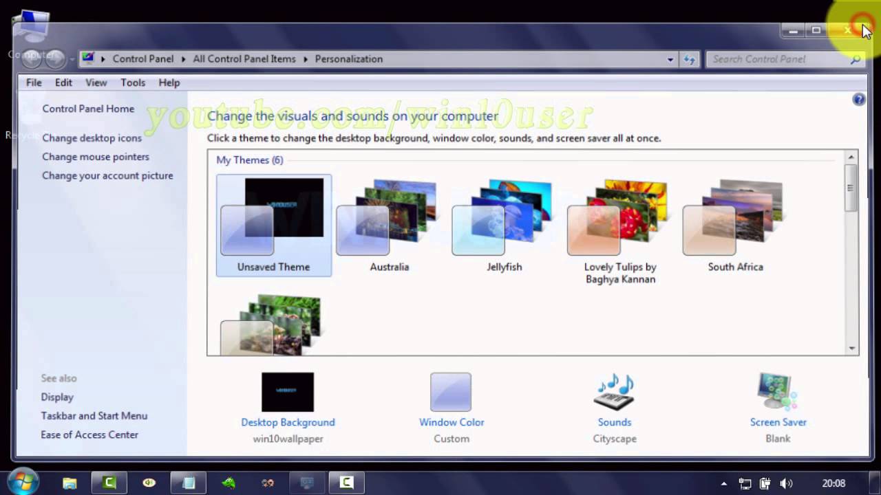 Windows 7 : How to Change Screen Saver as Blank - YouTube