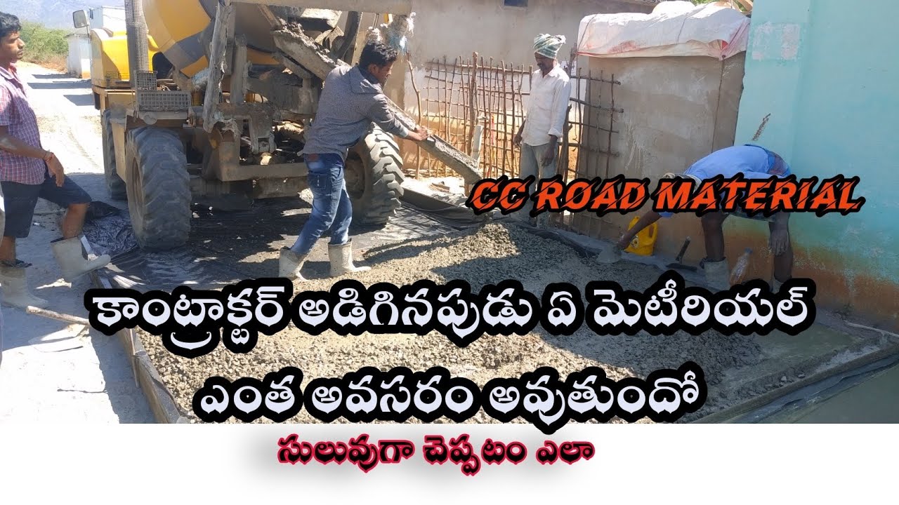 Materials requirement-cc roads|materials calculation - YouTube