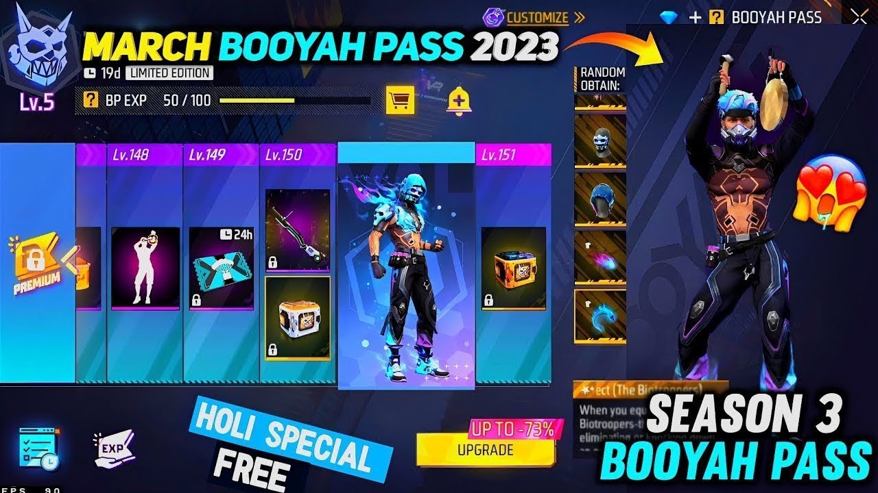 MARCH BOOYAH PASS FREE FIRE 2023 | SEASON 3 BOOYAH PASS FREE FIRE ...