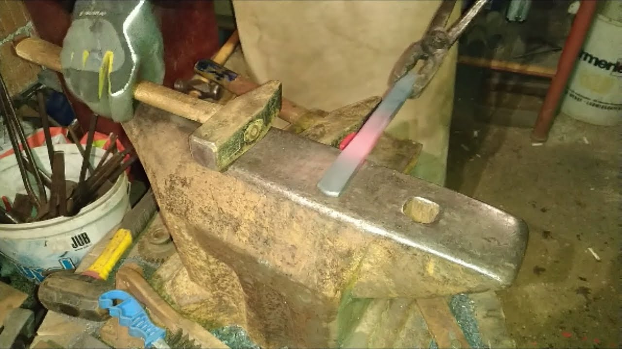 Blacksmithing - Hand Forged Cold Chisel (spring steel) - Kovanje ...