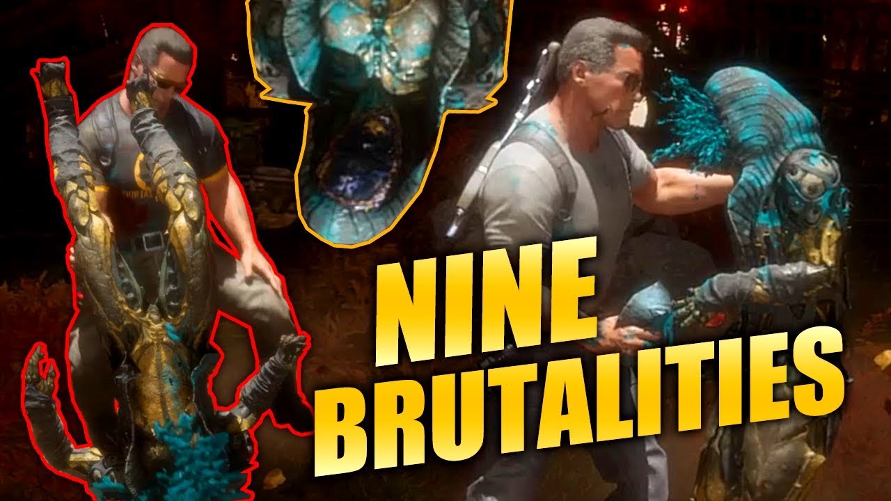 MK 11 - 9 Terminator Brutalities - YouTube
