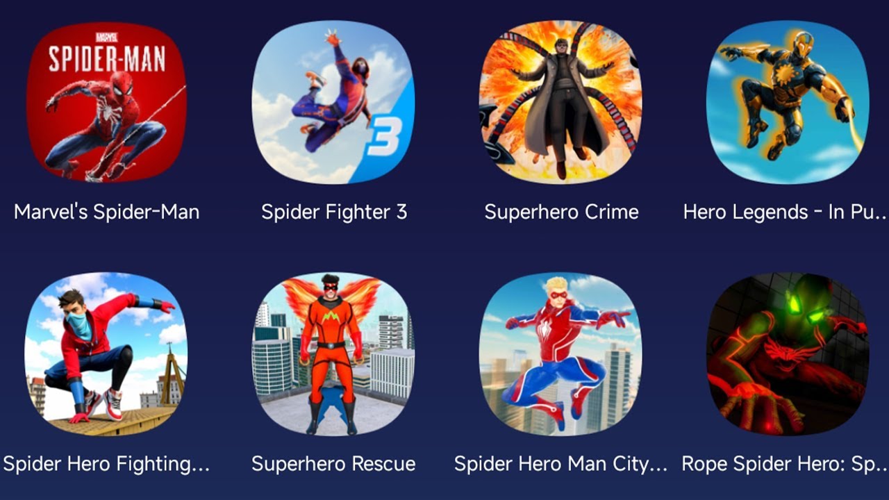 Marvel's Spider-Man,Spider Fighter 3,Superhero Crime,Hero Legends ...