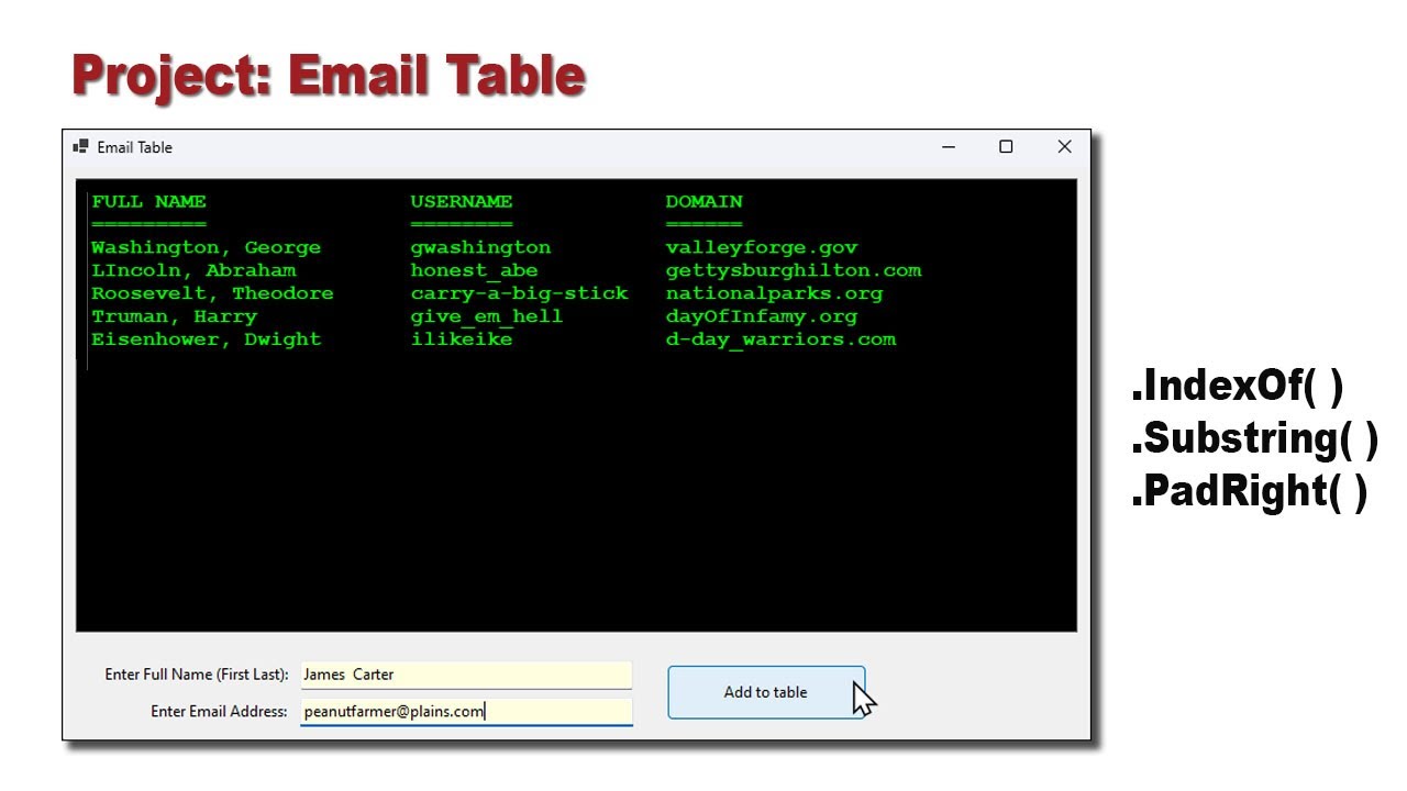 Oop Programming Vb 05f Email Table Project Youtube 0067