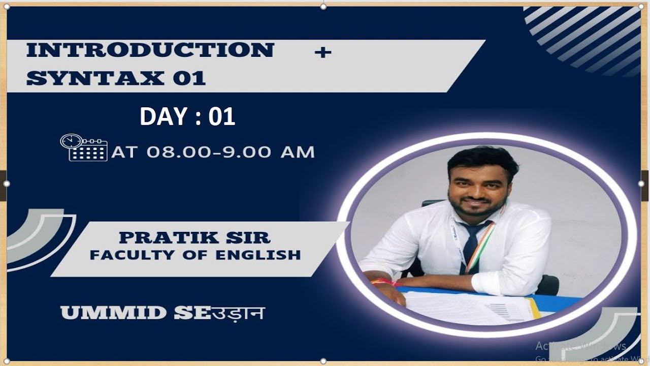 DAY 01 : INTRODUCTION + SYNTAX 01 - YouTube