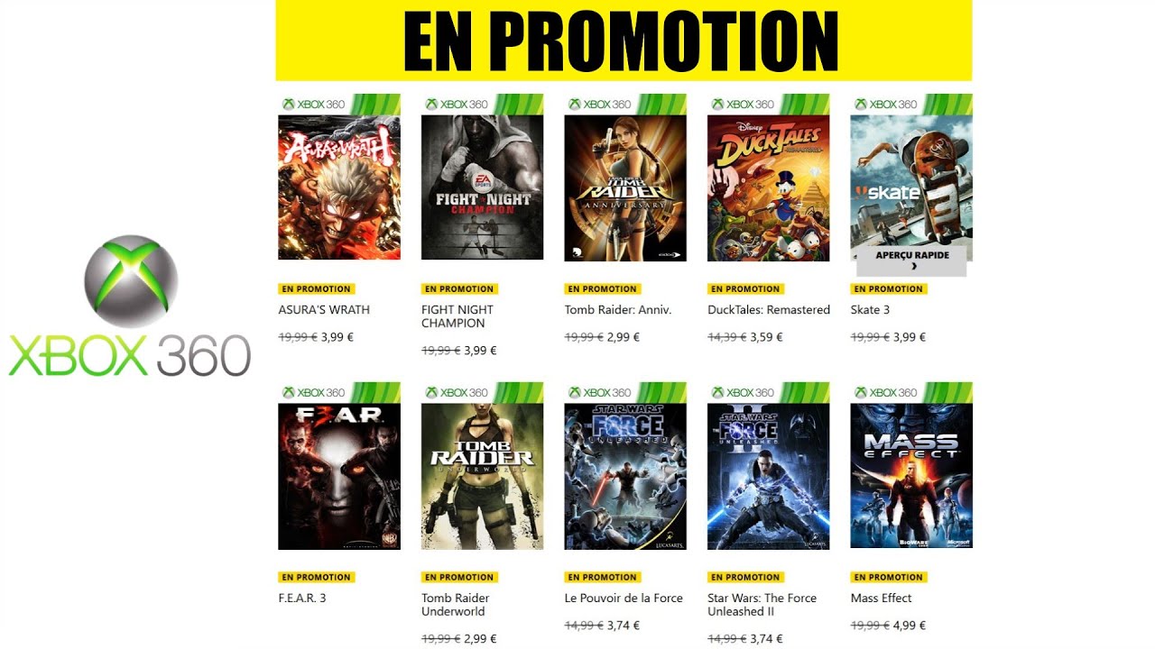 JEUX XBOX 360 EN PROMOTION EN CE MOMENT ! - YouTube