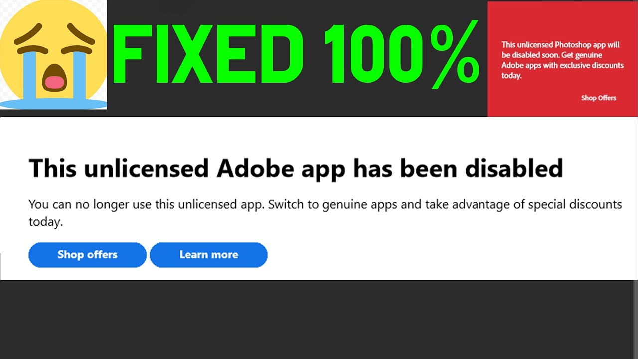 This unlicensed adobe app will be disabled soon FIX - Adobe Photoshop ...