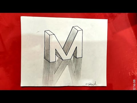 How to Draw Letter M in 3D Drawing || Letter M In 3D Drawing || 3D ...