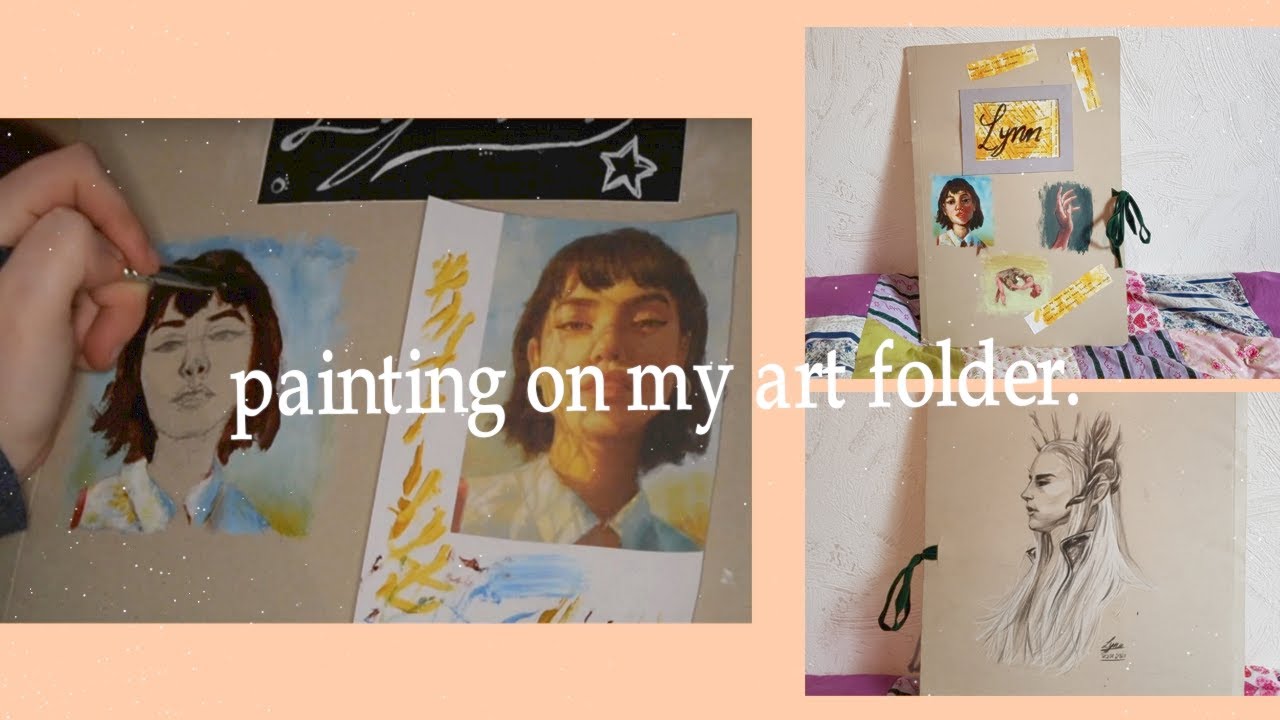 Painting my old art folder from school 📂🖊 - YouTube