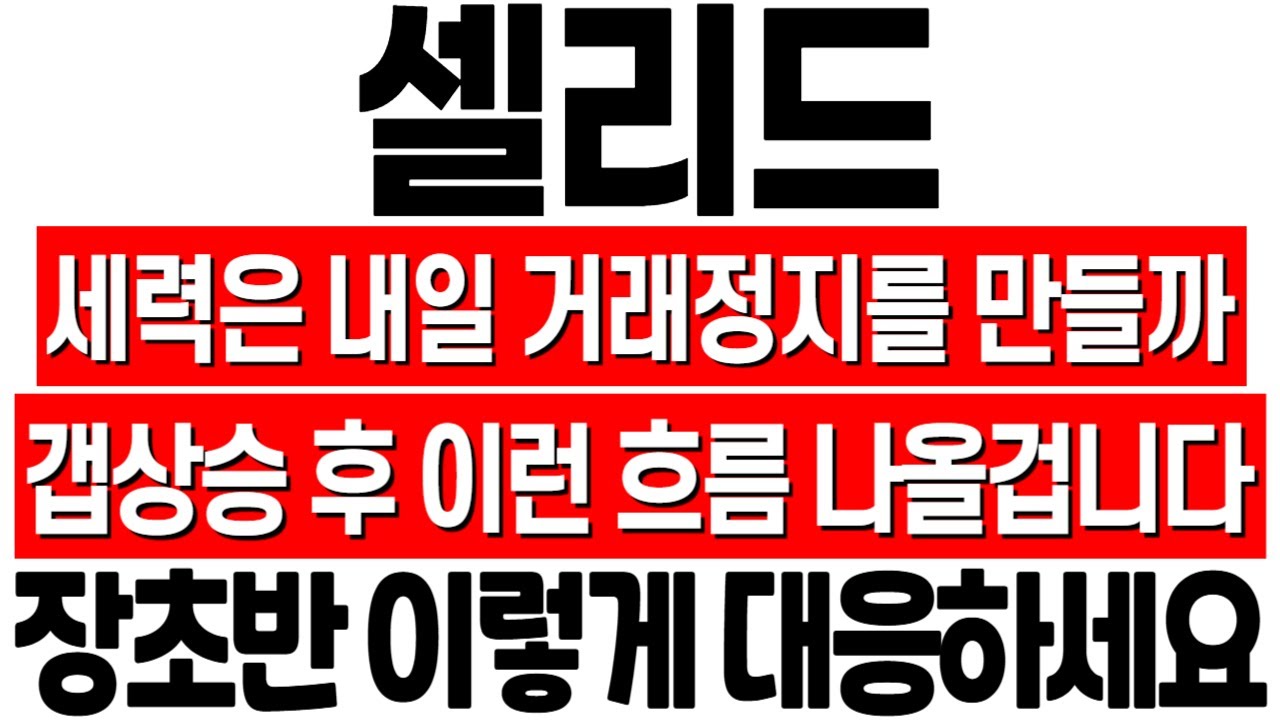 셀리드 주가 전망 세력은 내일 거래정지를 만들까 갭상승 출발 후 이런 흐름 나온다 긴급 대응 전략 코로나 관련주 셀리드 유상증자 분석 셀리드 목표가 셀리드