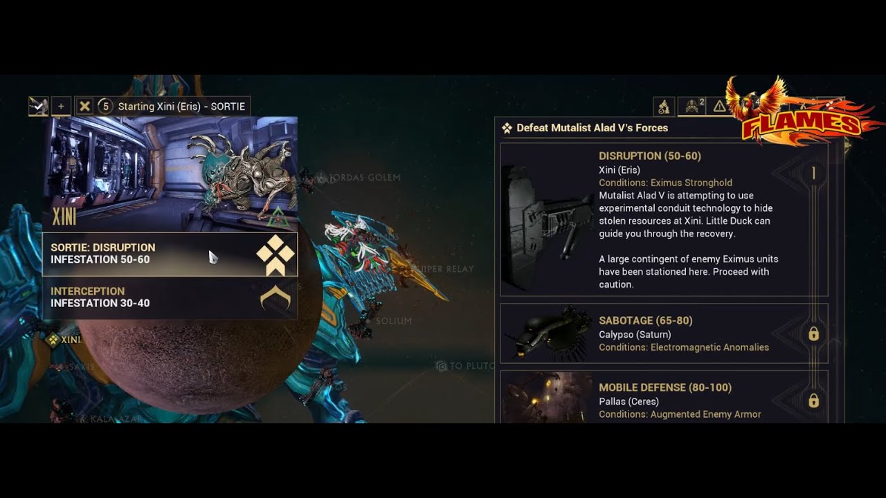 Warframe Xini (Eris) Mission Disruption level 50-60 - YouTube