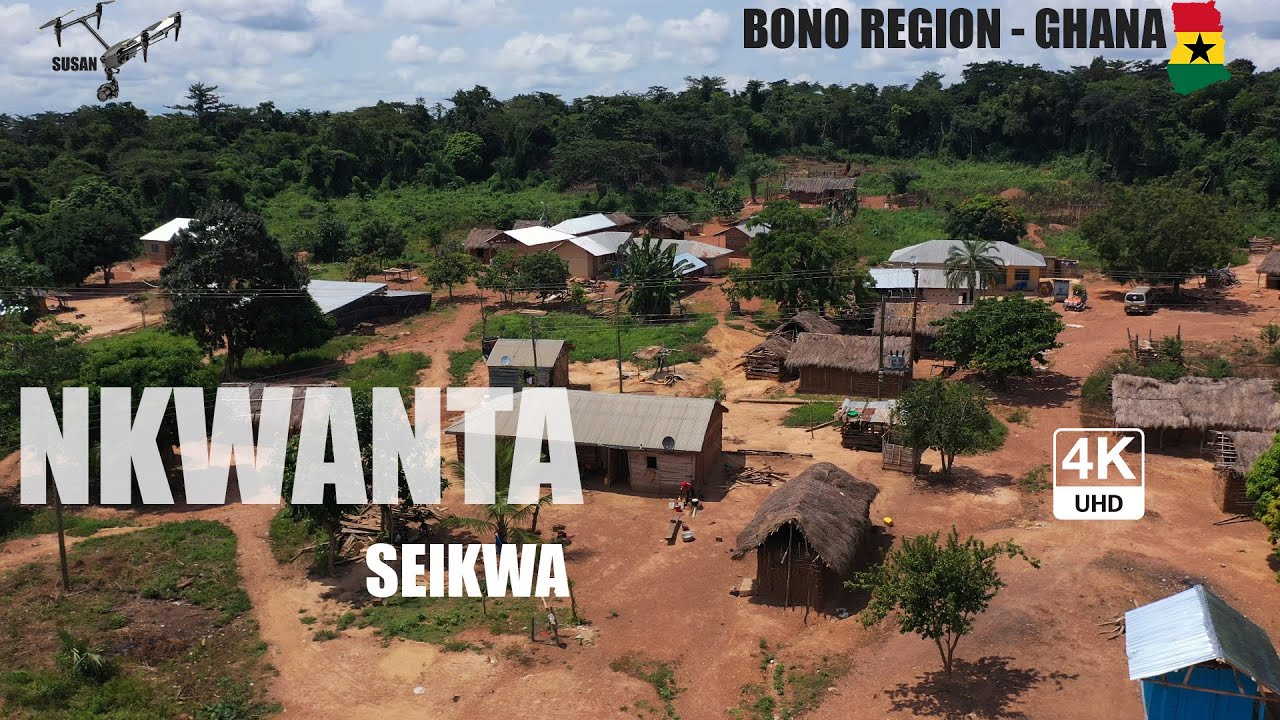 Seikwa Nkwanta Tain Aerial View in the Bono Region of Ghana 4K - YouTube