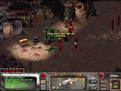 Ronn's Fallout 2 RP Game Clips - #475 Map Top Area – Fight 13 Battling ...