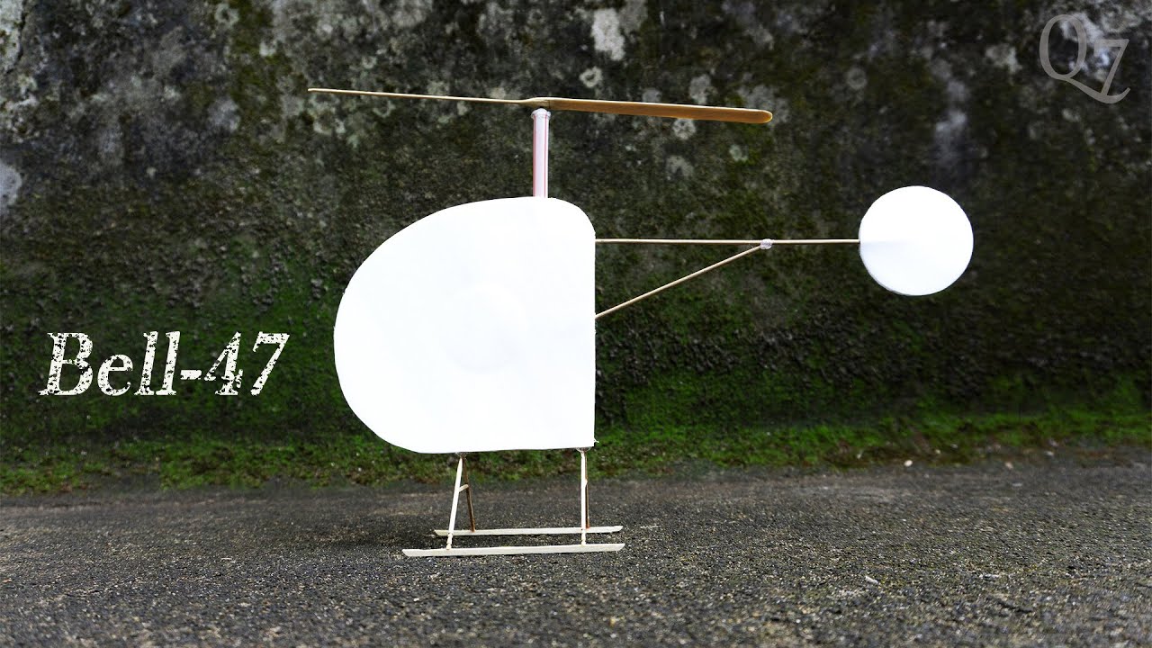 Rubber Band Powered Flying Toy Helicopter / Bell 47 Helicopter - YouTube