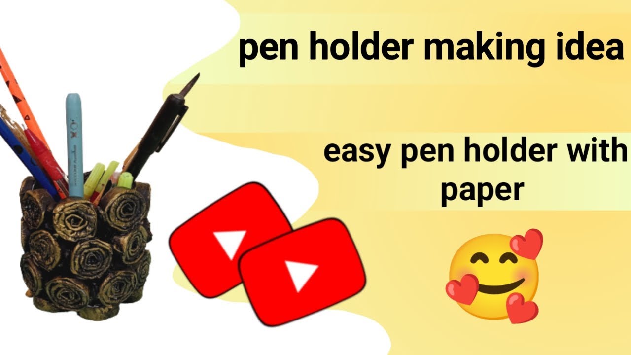 #craft How to make pen holder || DIY easy pen holder ides # ...