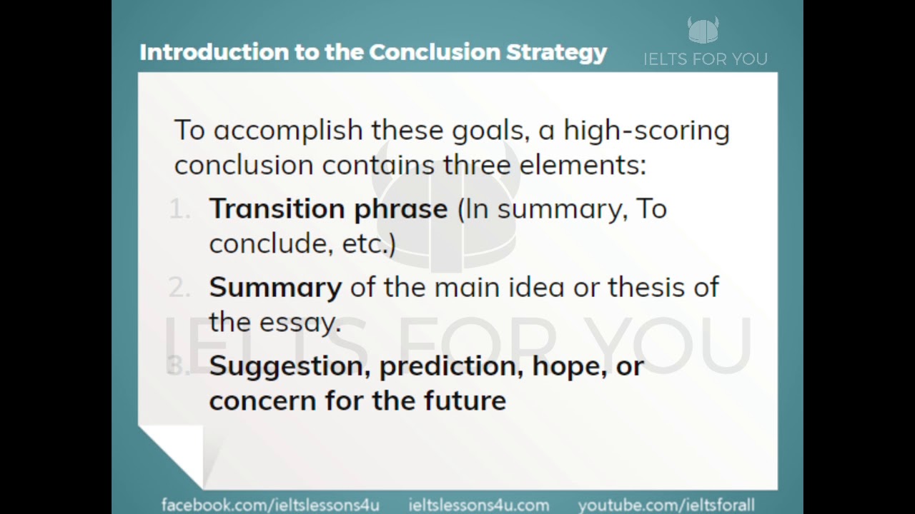 IELTS Writing Course 4.1 - Task 2 Conclusion Strategy - YouTube