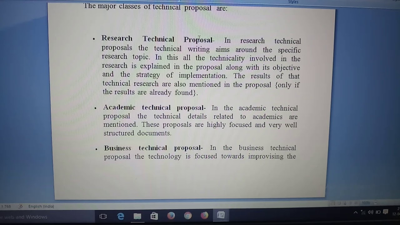 Technical Proposal ( Definition and Types) TC- CS-IV Sem.(Rahul) - YouTube