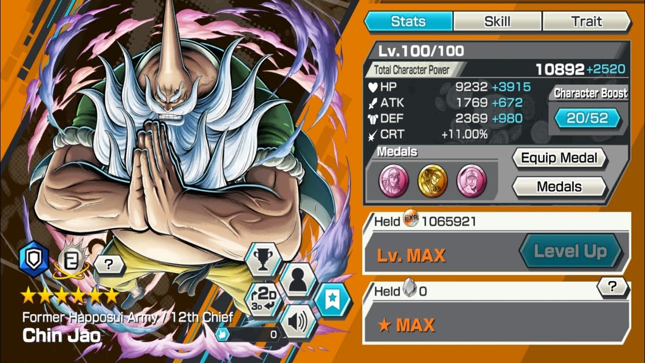 LEVEL 100 CHIN JAO | ONE PIECE BOUNTY RUSH | OPBR - YouTube
