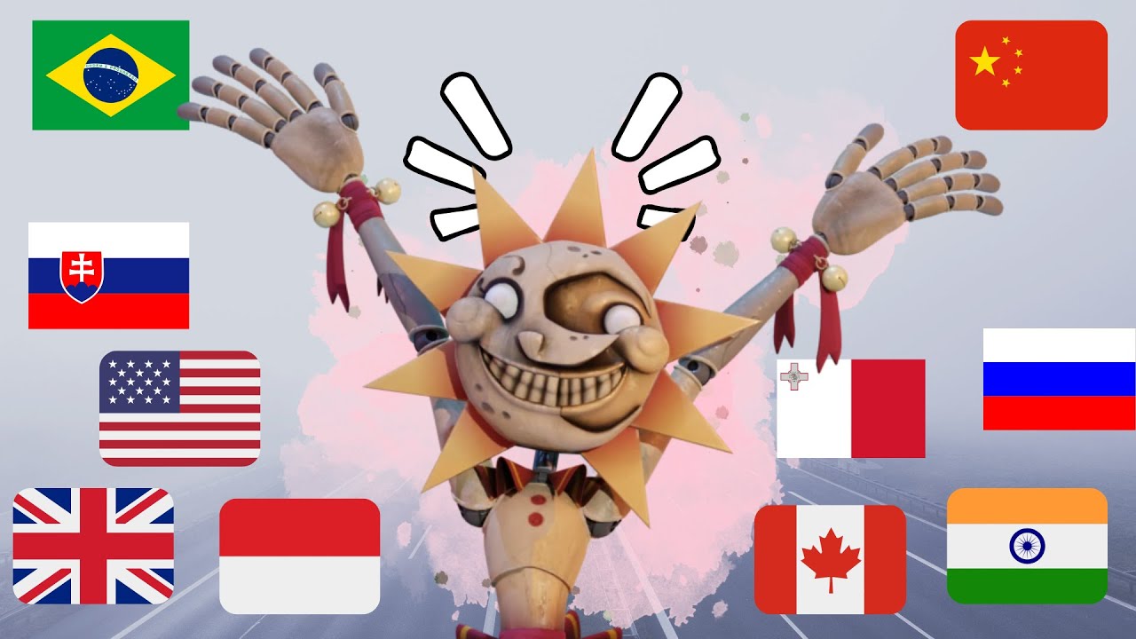 SunMan (Daycare Attendant) in different languages meme (FnaF) - YouTube
