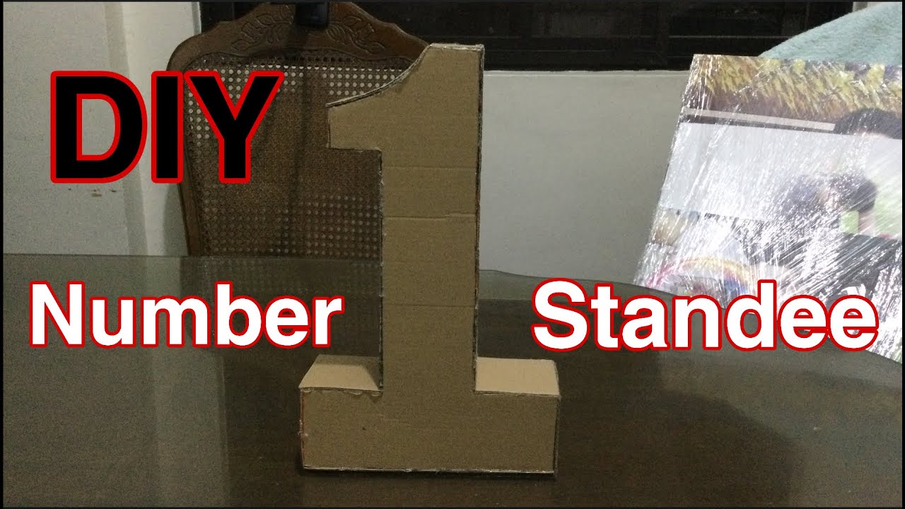 HOW TO MAKE A DIY NUMBER 1 STANDEE USING EMPTY MILK BOX || DIY NUMBER 1 ...