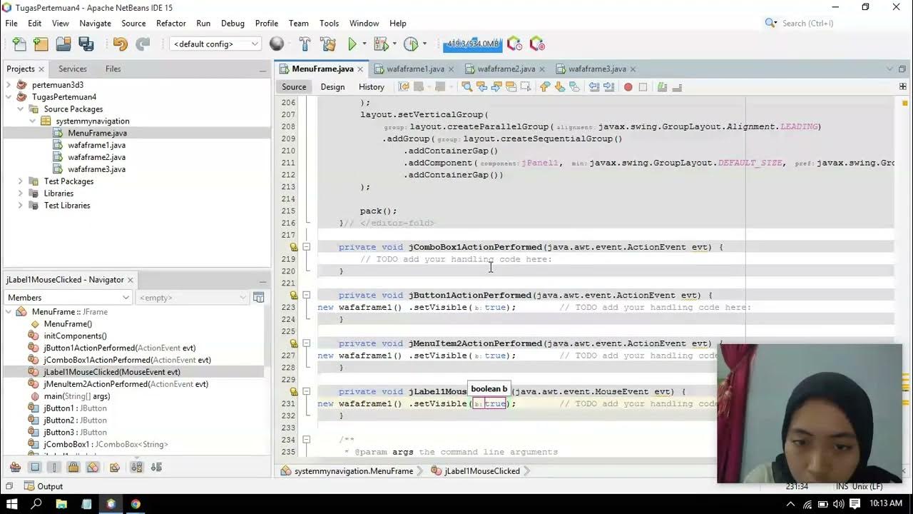 Tutorial Navigasi Jmenuitem, Jbutton, JLabel, Jradiobutton, Jcombobox ...