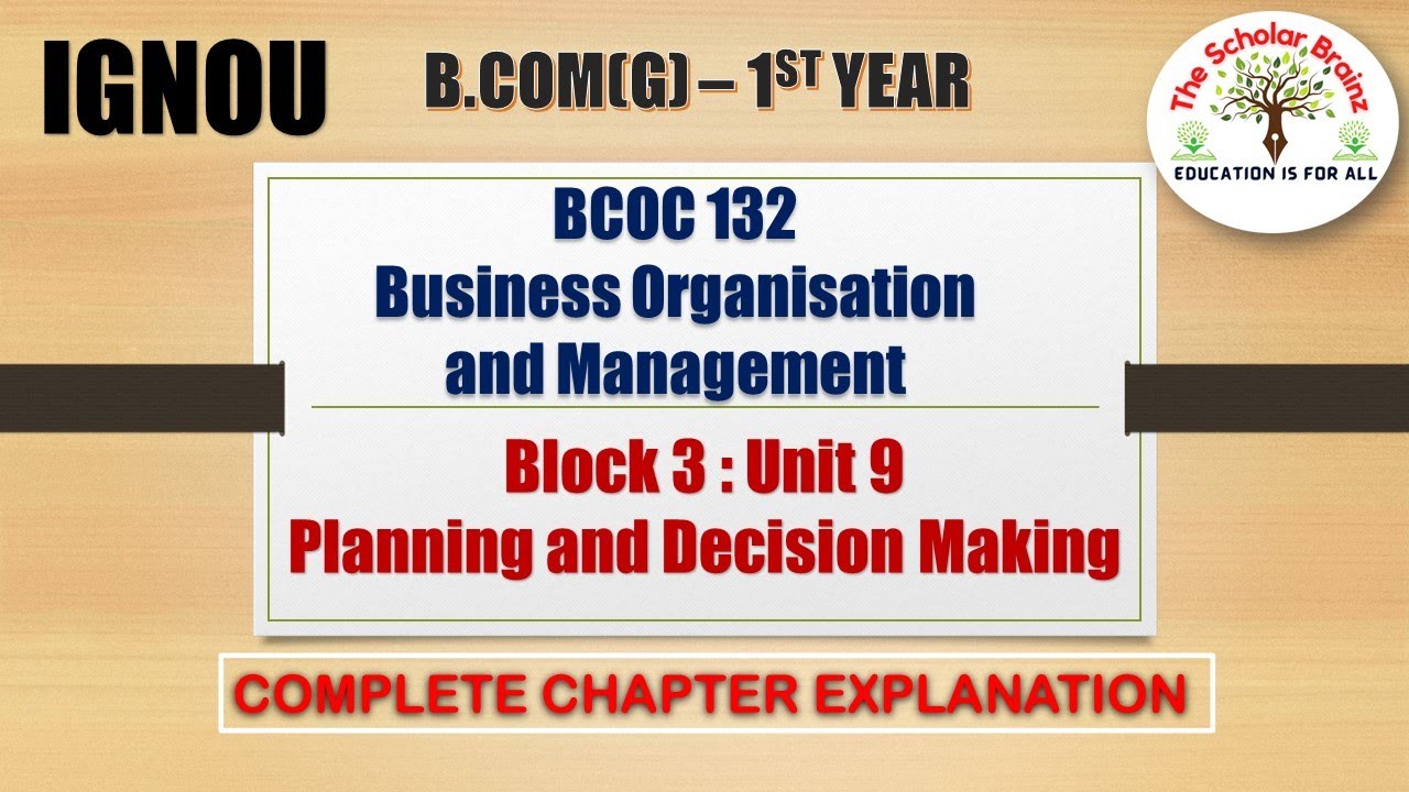 IGNOU BCOMG BCOC132 Business organisation and management Block 3 Unit 9 ...