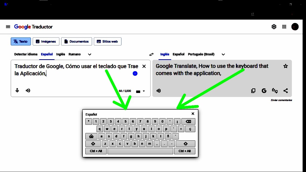 Traductor de Google, Cómo usar el teclado que Trae la Aplicación, - YouTube