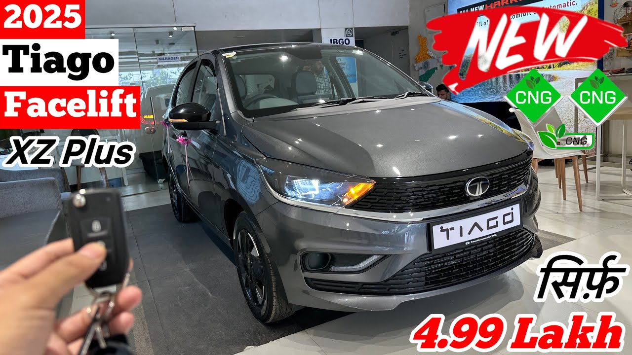 New 2025 Tata Tiago Xz Plus Cng Gray Color Review | Tata Tiago Facelift ...