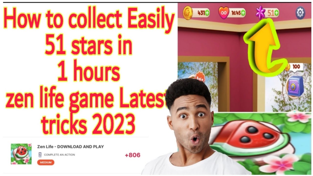How to collect 51 Star Zen life game 2023 |English language tutorial ...