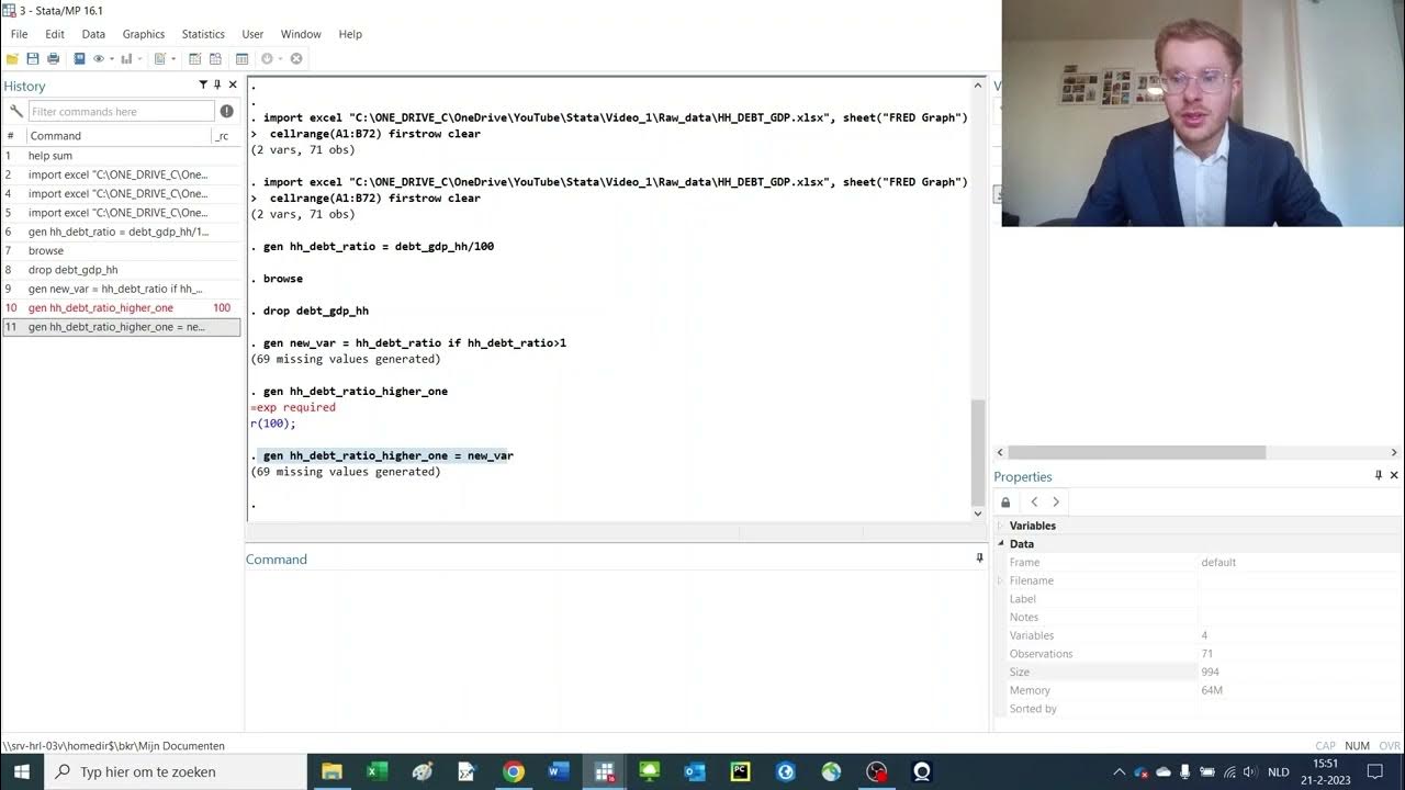 Stata Lecture 4 Renaming And Removing Variables Youtube