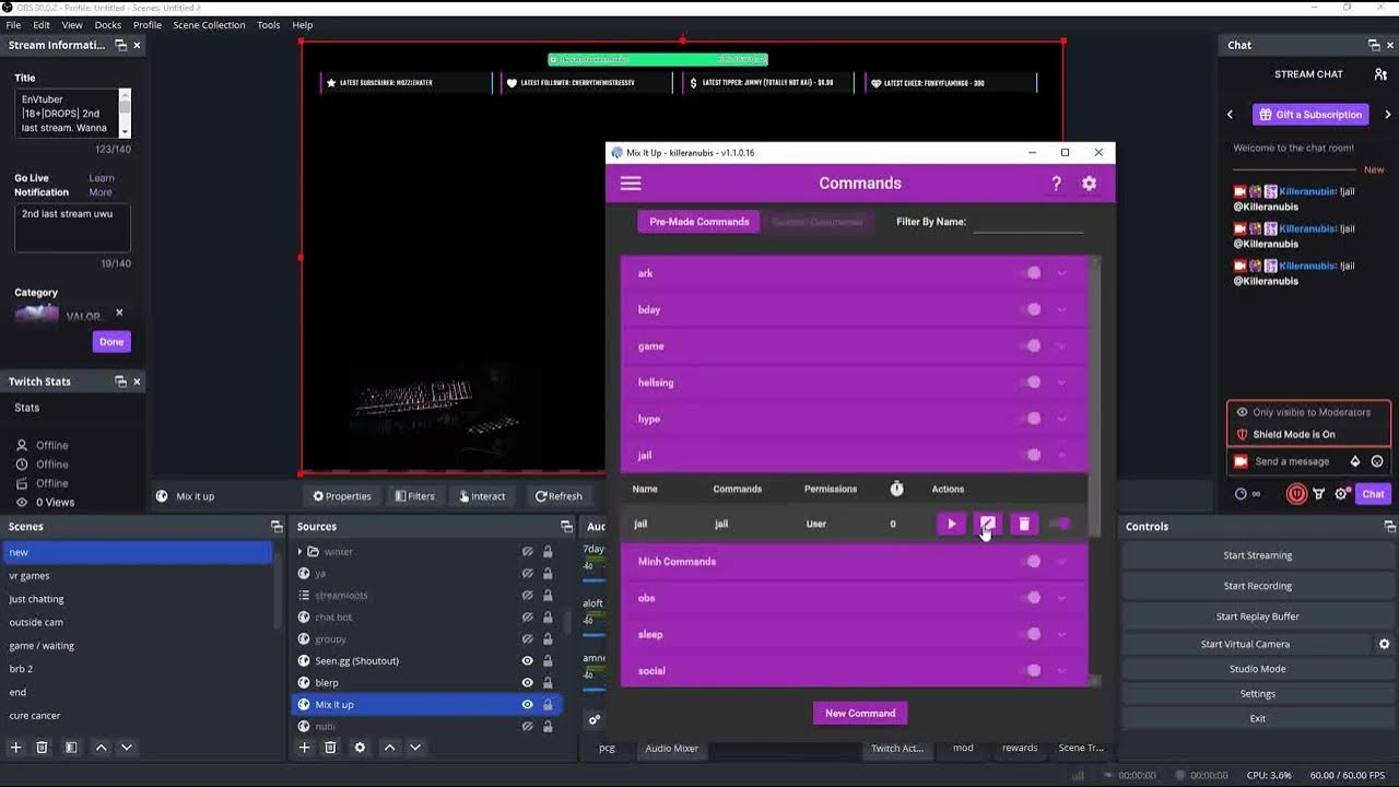 How to make a Jail command in MIxitup bot and OBS - YouTube