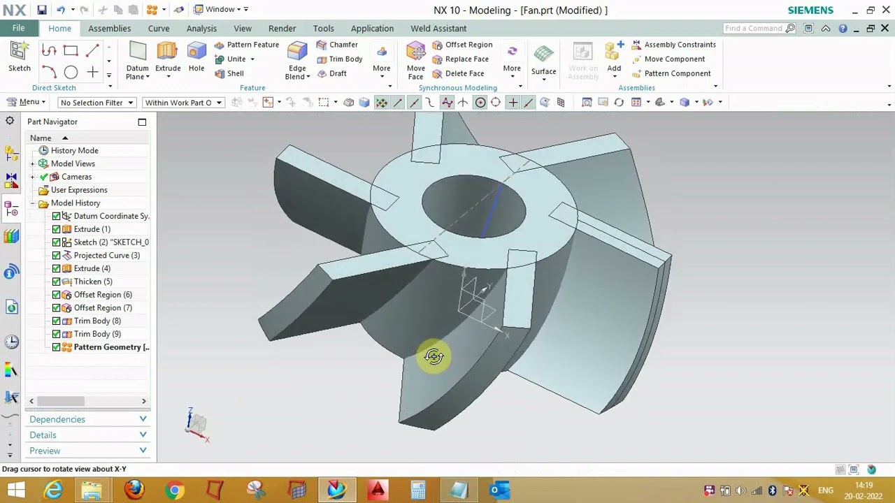NX Unigraphics Fan Motion Simulation - YouTube