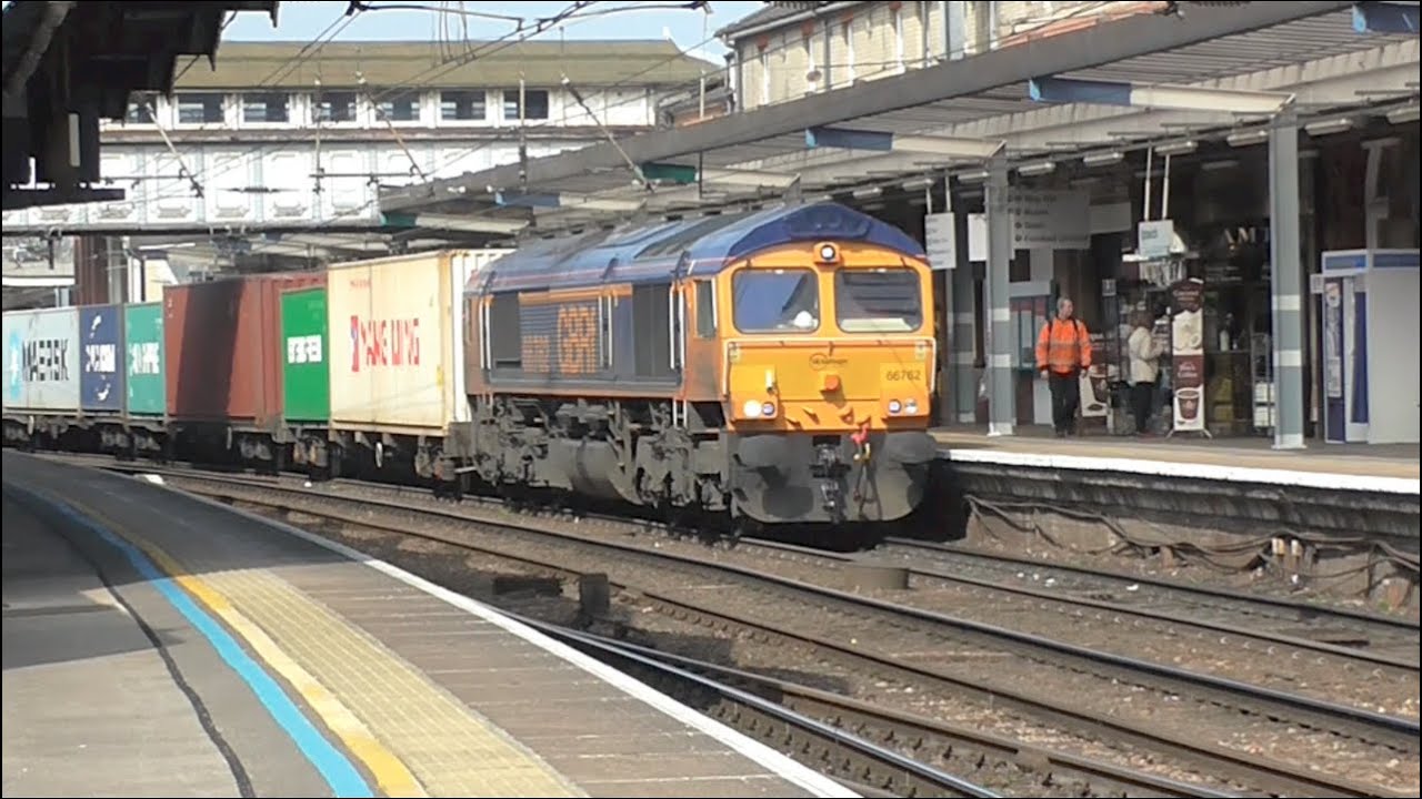 HD *NEW* GBRF 66762 passes Ipswich on an intermodal | 10/04/15 - YouTube