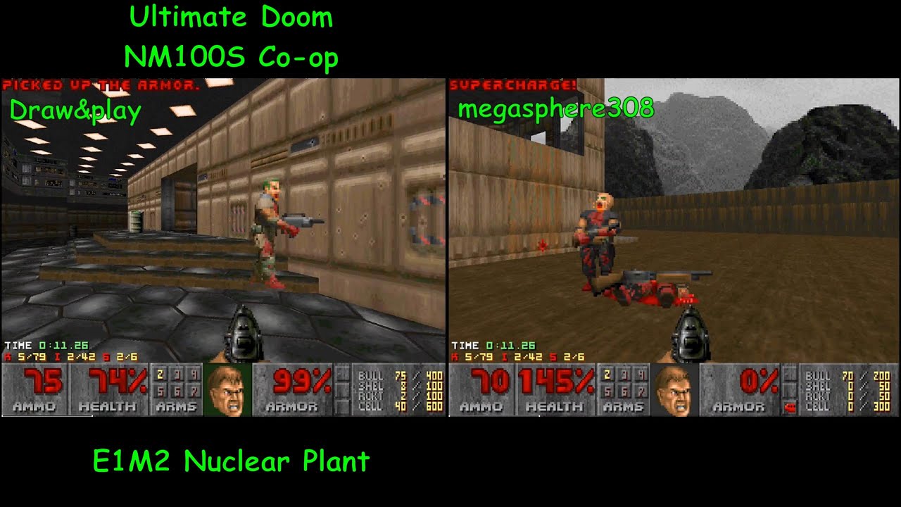 Ultimate Doom E1M2 "Nuclear Plant" NM100S Co-op in 0:42 (Draw&play ...