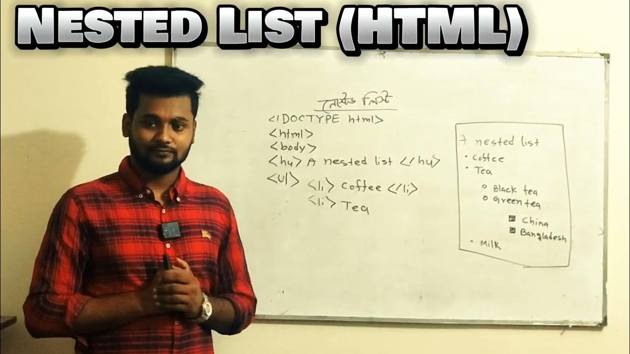 Nested list HTML |List html |HSC ICT HTML |List |Solution for ICT |HTML Code|#trending # ...