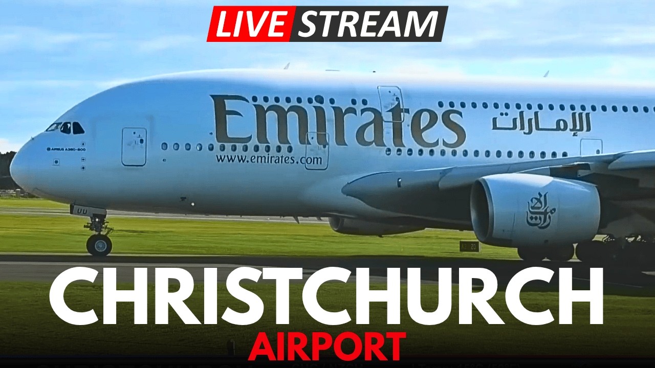 🔴 LIVE SydSquad Arrival - Emirates A380 l Christchurch Airport - New ...