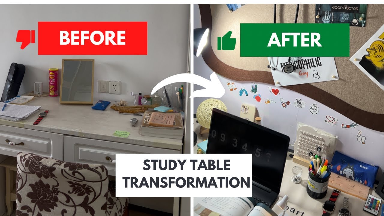 My Study Table Transformation - YouTube