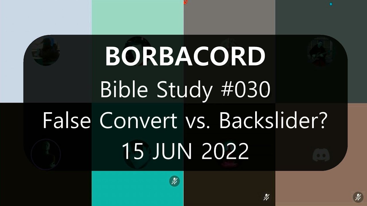 Discord Bible Study #030 - False Convert vs. Backslider? (Selected ...