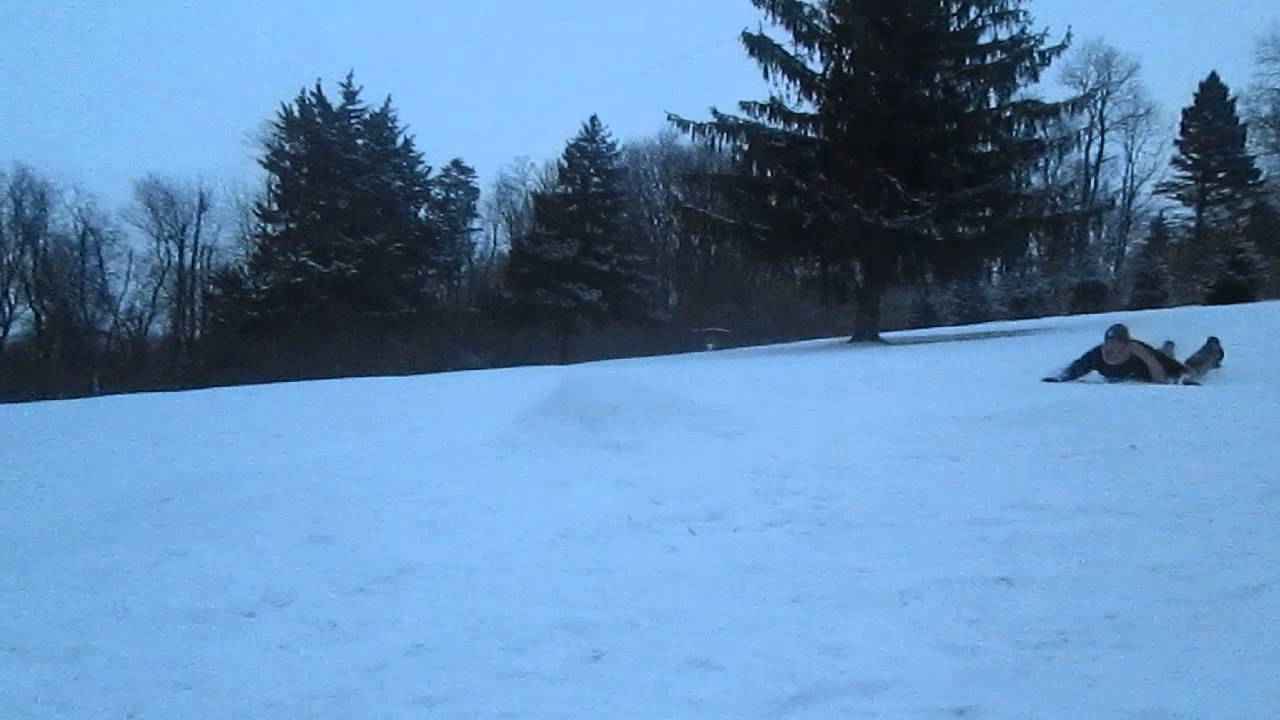 Sledding Ramp: big guy on a small sled - YouTube