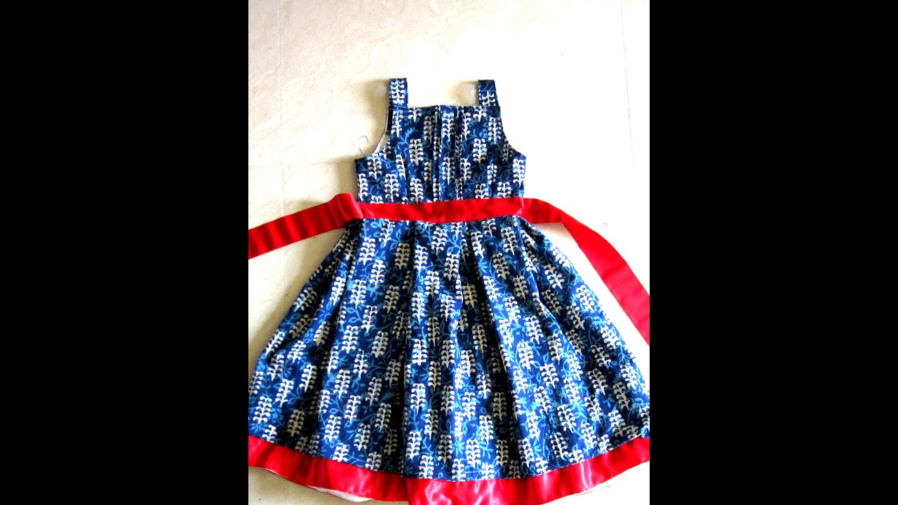 How to cut and Sew a Denim summer outfit frock in easy way FROCK # 4 ...