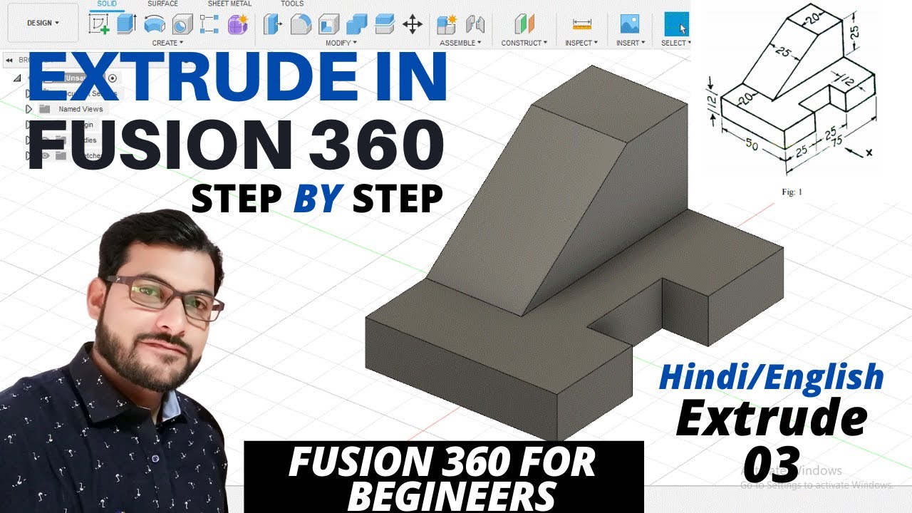 Extrude in fusion 360 ||How to use extrude in Fusion 360 || Fusion 360 ...