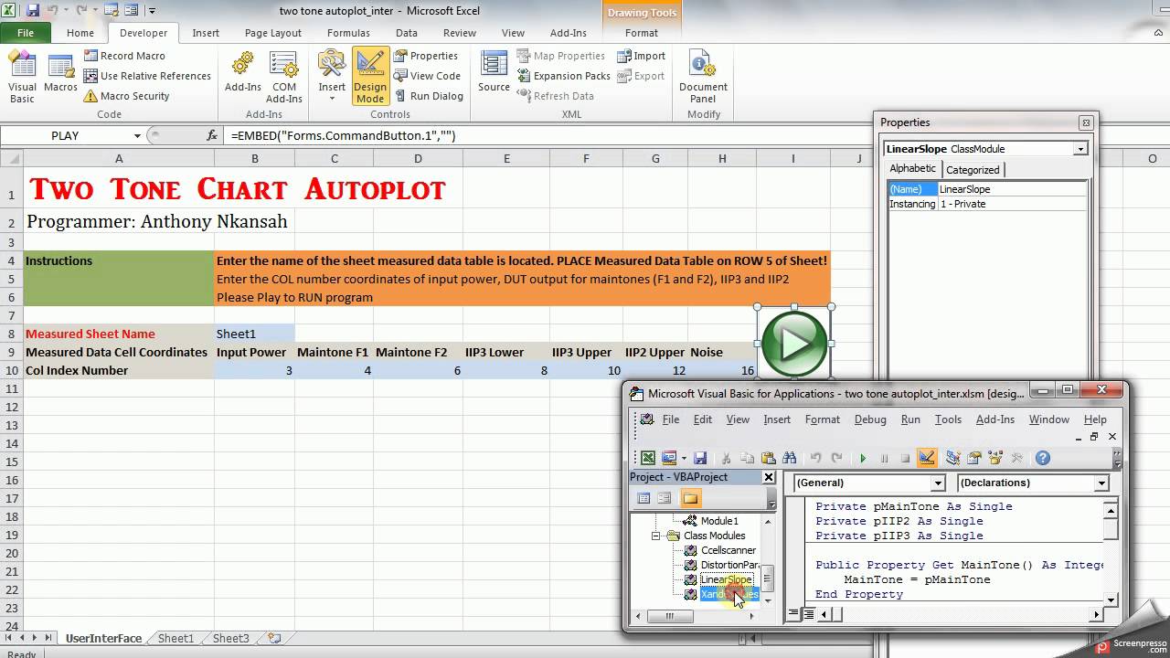 Two Tone (Third/Second Order Intercept Point, IIP2, IIP3) Chart ...